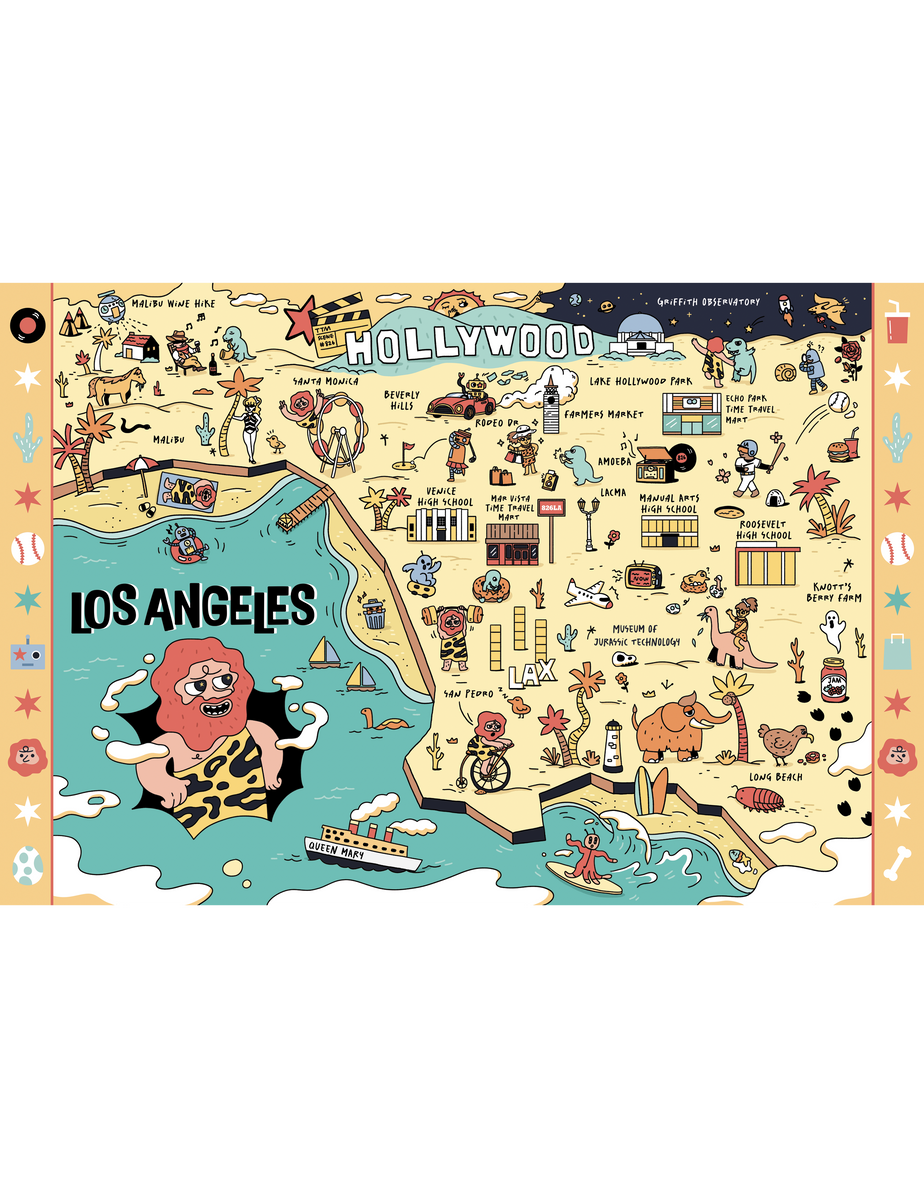 Los Angeles Cartoon Map – Time Travel Mart